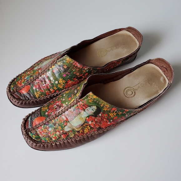 ICON | Shoes | Rare Gustav Klimt Icon Leather Mule Slip On Shoes Boho ...